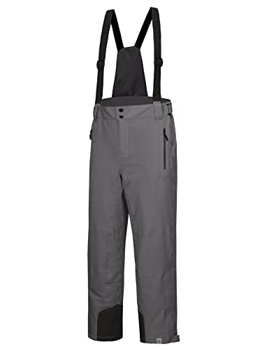 Mapamyumco Men's Ski Bib Pants Snow Insulated, Snowboard Hiking Pants Waterproof Windproof with Detachable Suspenders Iron Gate XL