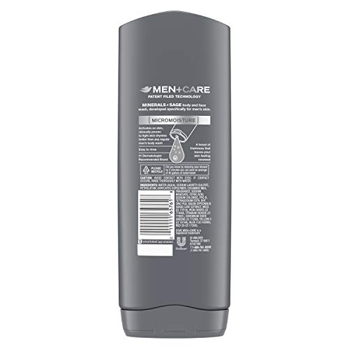 Dove Men+Care Elements Body Wash Mineral+Sage 18 oz Effectively Washes Away Bacteria While Nourishing Your Skin