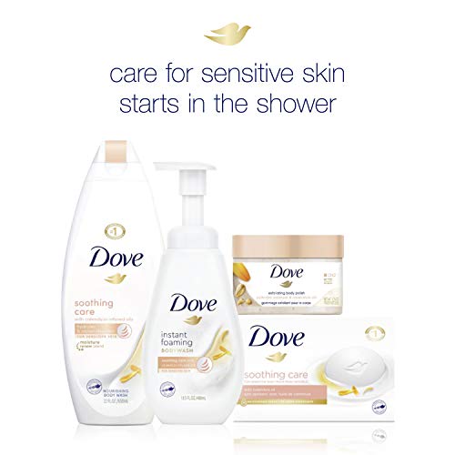 Dove Moisturizing Beauty Bar Soap For Sensitive Skin with Calendula Oil Effectively Washes Away Bacteria, Hydrating and Replenishing Skin Care 3.75 oz 14 Bars