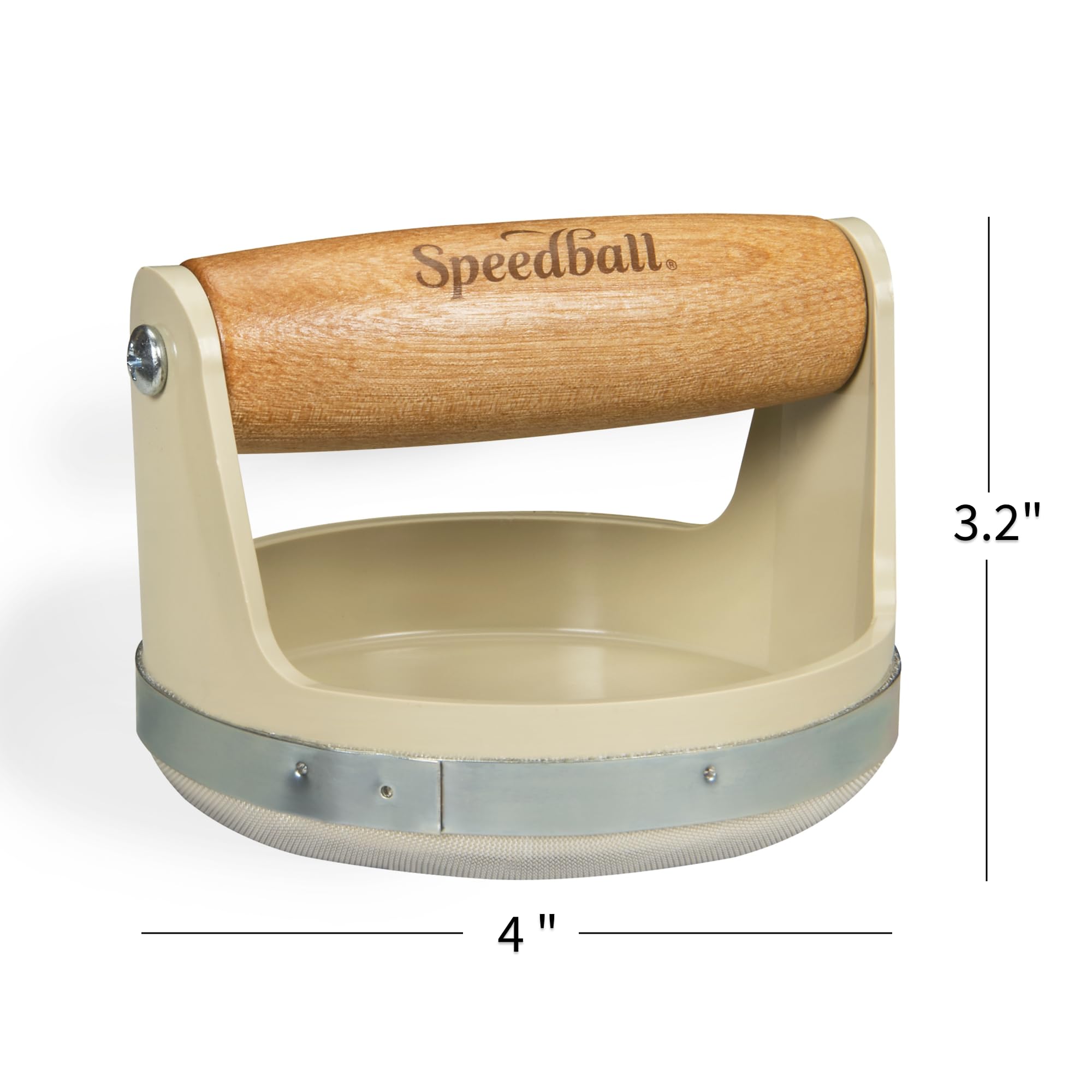 Speedball Block Printing Baren - Comfortable Wooden Handle, Made in the USA - 4 Inches