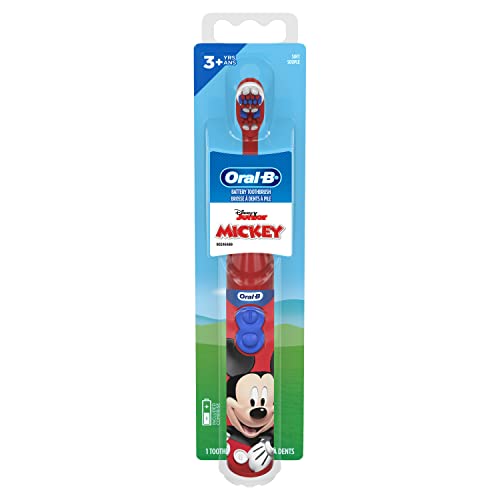 Oral-B Kid's Battery Toothbrush Featuring Disney's Mickey Mouse, Soft Bristles, for Kids 3+