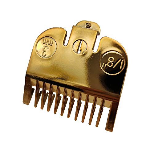 Professional Hair Clipper Guards Guides Gold Color Coded Cutting Guides #3170-400- 1/8” to 1 fits for most of W Clippers (Gold)