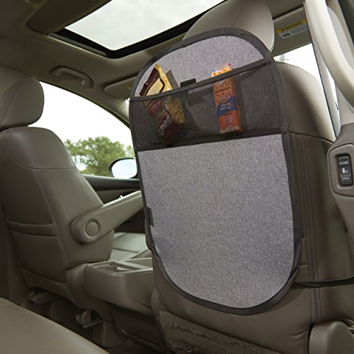 Car Seat Kick Mat with Storage Pocket (Black)
