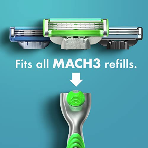 Gillette Mach3 Sensitive Razors for Men, 1 Gillette Razor, 5 Razor Blade Refills, Designed for Sensitive Skin