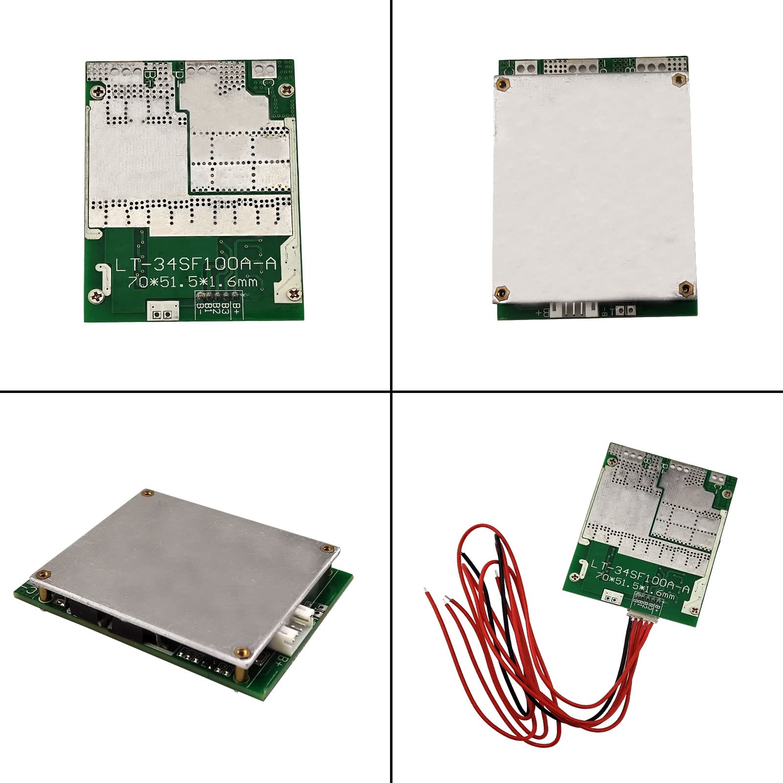 Flylin 1Pcs Battery Protection Board, 4S 100A 12V BMS Battery Protection Board with Balance LiFePO4 Lithium Iron Phosphate Charging Controller LFP (4S 100A 12V)