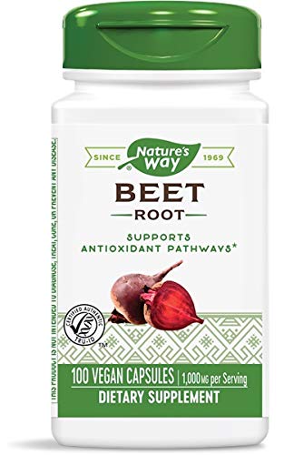 Nature's Way Beet Root 1000 mg, 100 Vegetarian Capsules, Pack of 2