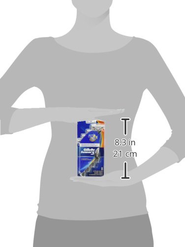 Gillette Sensor3 Comfort Disposable Razors for Men, 8 Count, Lubrastrip Glides Easily Over Your Skin
