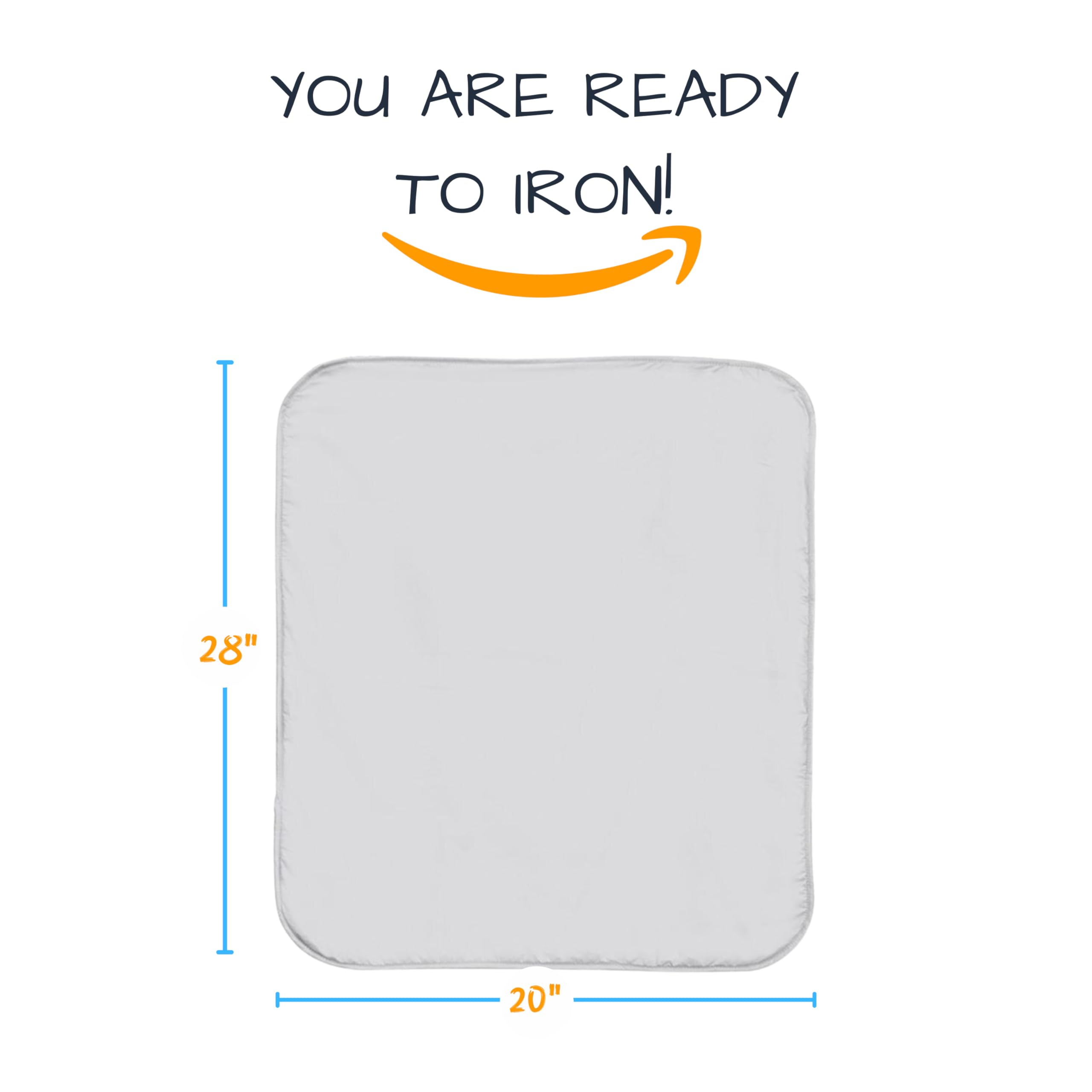 SAVUK Ironing Board Cover and Pad Standard Size Silicone Coated 4 Layers 15x54 inch Extra Heavy Duty Thick Padding, Heat Reflective, Non Stick Scorch and Stain Resistant (Ironing Mat - 28"x20")