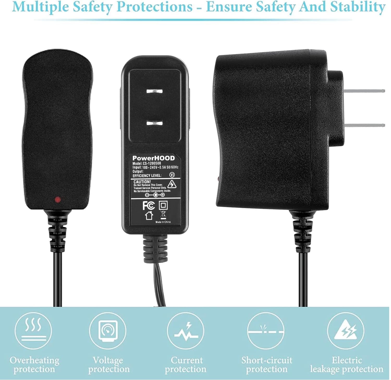 PowerHOOD AC/DC Adapter for Zebra Technologies ZQ1-0UB00010-00 Series ZQ110 Mobile Receipt Printer Power Supply Cord Battery Charger Cable PSU