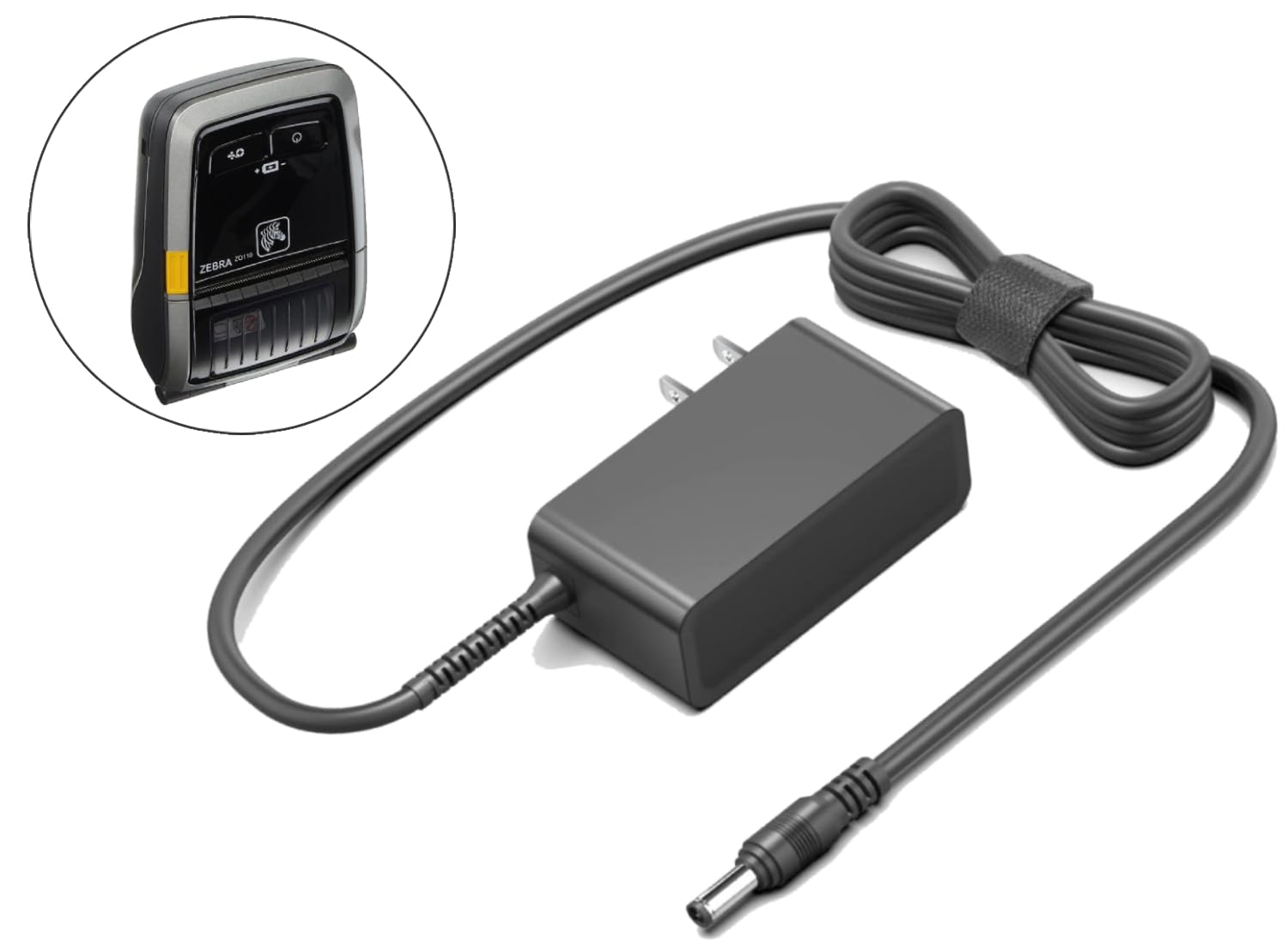 PowerHOOD AC/DC Adapter for Zebra Technologies ZQ1-0UB00010-00 Series ZQ110 Mobile Receipt Printer Power Supply Cord Battery Charger Cable PSU
