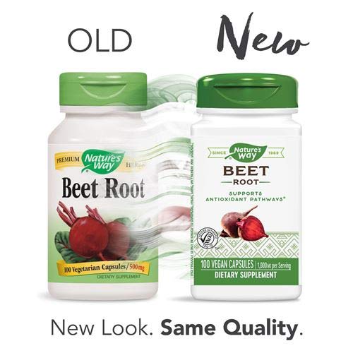 Nature's Way Beet Root 1000 mg, 100 Vegetarian Capsules, Pack of 2