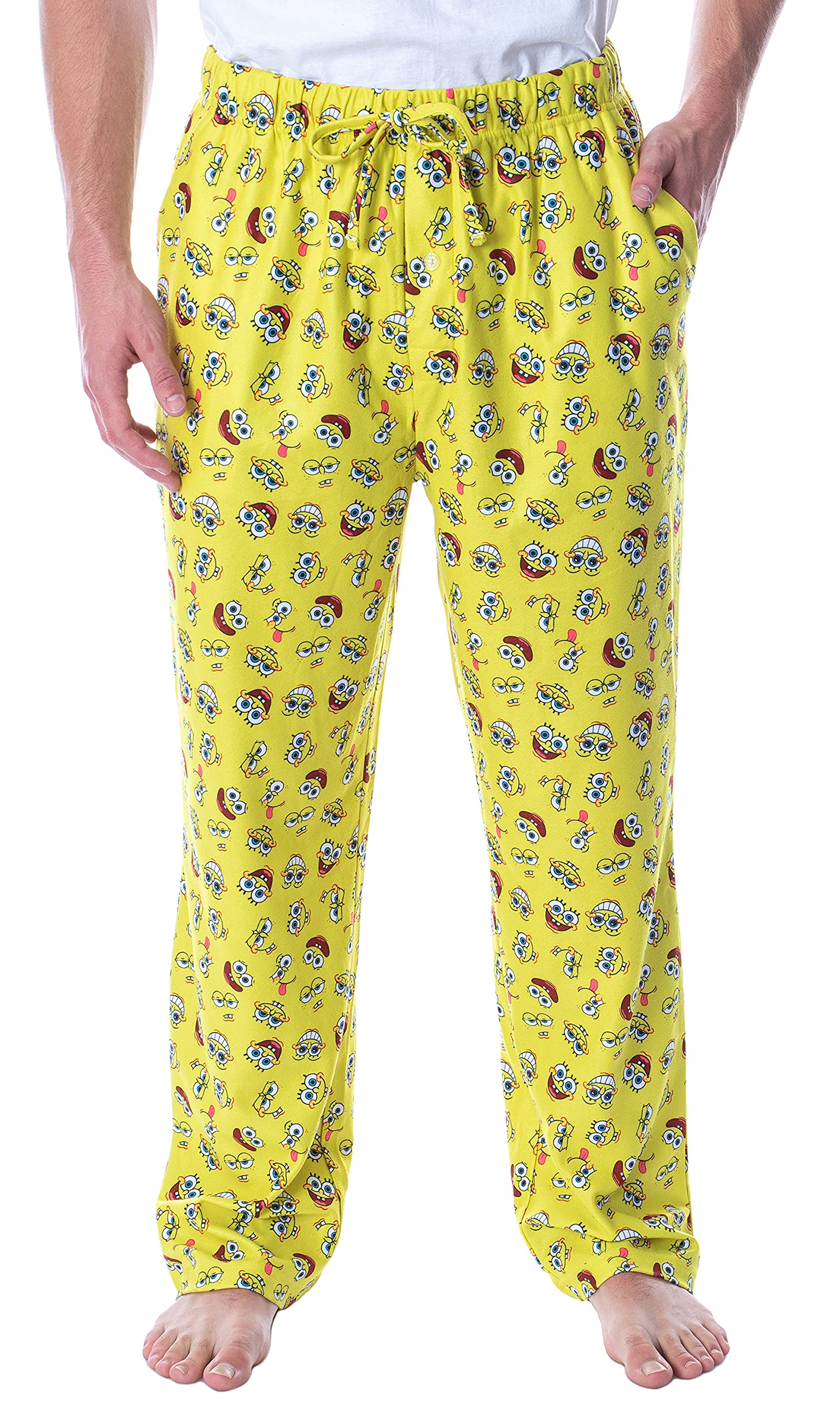 Nickelodeon Men's Spongebob Squarepants Face Expressions Loungewear Pajama Pants (4X-Large) Yellow