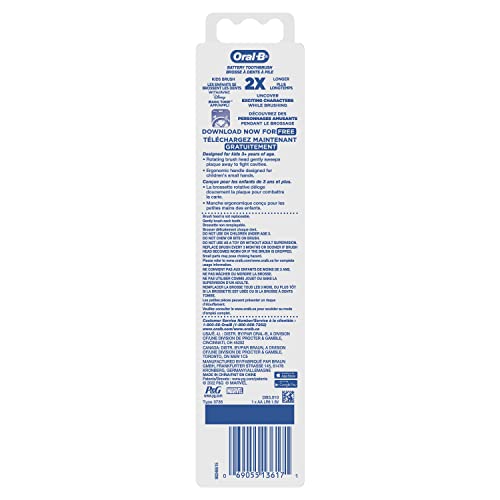 Oral-B Kid's Battery Toothbrush Featuring Marvel's Spiderman, Soft Bristles, for Kids 3+