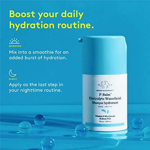 Drunk Elephant F-Balm Electrolyte Waterfacial. Quenching and Strengthening Overnight Mask.