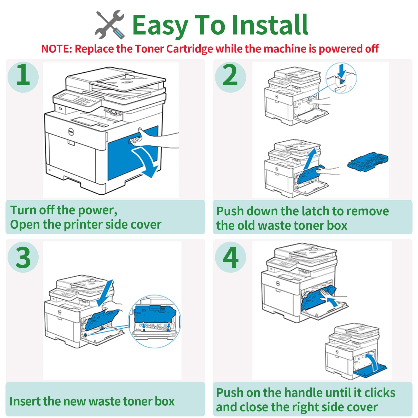 WorkPlus Compatible for WorkCentre 6515 Waste Toner Box for Xerox 6515 WorkCentre 6510 VersaLink C500 C505 C600 C605 Waste Toner Cartridge(Part#108R01416)