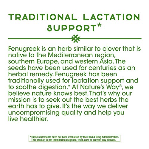 Nature's Way Fenugreek Seed, Promotes Healthy Lactation*, Vegan, 180 Capsules