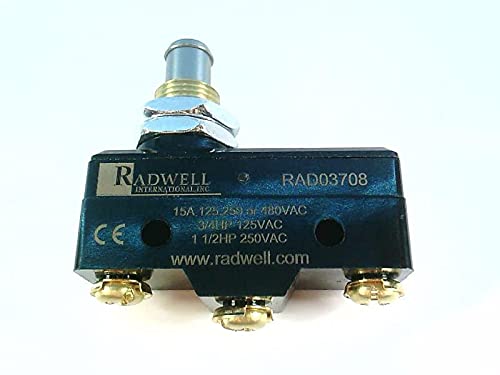 RADWELL VERIFIED SUBSTITUTE BZ-2RQ1-A2-SUB MICROSWITCH - 15A, Panel Mount Plunger, Substitute for Honeywell BZ-2RQ1-A2