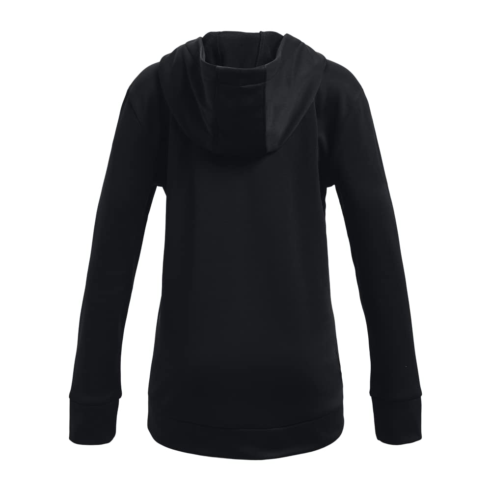 Under Armour Girls ArmourFleece Iridescent Big Logo Hoodie, (001) Black / / Iridescent, Youth Medium