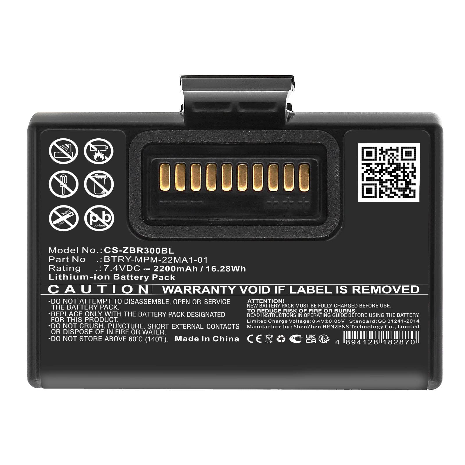 Henhaoro BTRY-MPM-22MA1-01 P1083277 P1083277-002 Batteries for Zebra