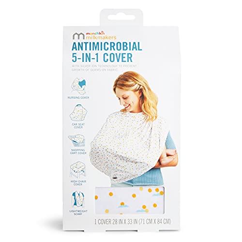 Munchkin Milkmakers 5-in-1 Nursing Cover, Quiet Skies, Grey