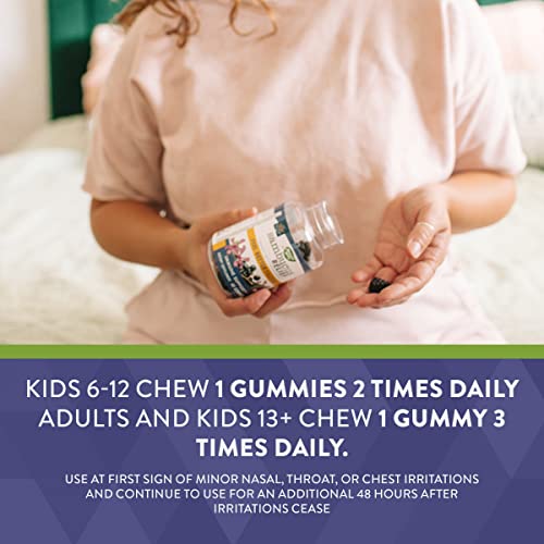 Nature’s Way Sambucus Relief Gummies, Feel Better Faster**, Reactive Support, Clinically Proven South African Geranium, with Elderberry, Vitamin C & Zinc, 60 Gummies