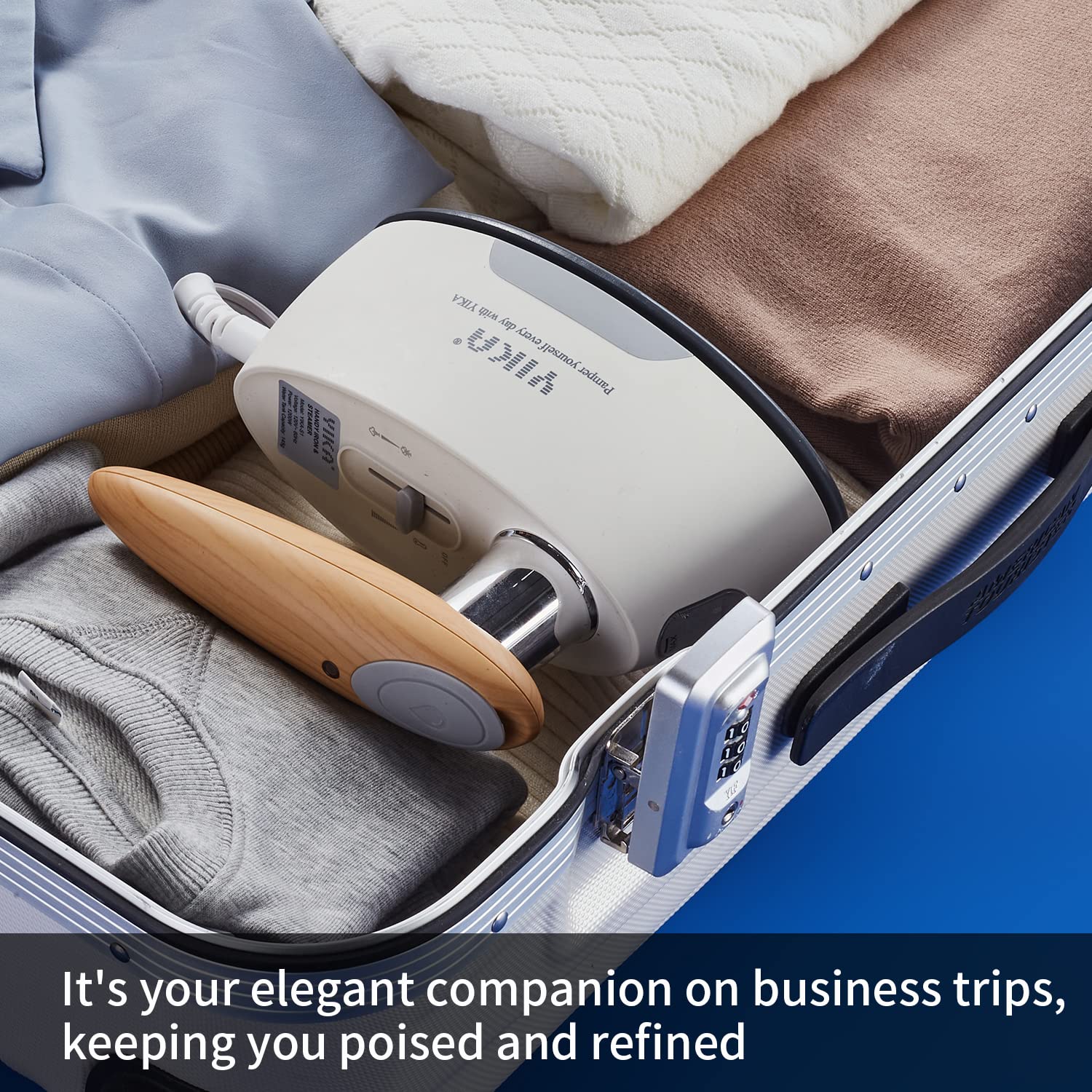 YIKA 2-in-1 Portable Clothes Steamer & Iron - Ceramic Coated Panel, Fast Heat-Up, Adjustable Heating & Steaming, Professional Handheld Fabric Wrinkle Remover for Home, Travel, and Office Use