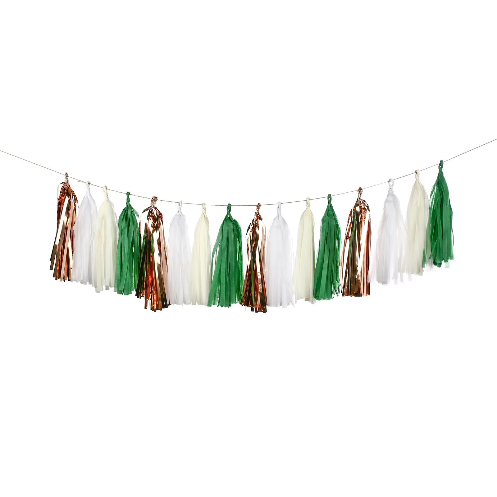 GUZON 20Pcs Wedding Party Tassel Green Champagne Gold and IvoryTassel Garland for Rustic Style Bridal Shower Baby Shower Spring Decor Birthday Eucalyptus Neutral Decorations