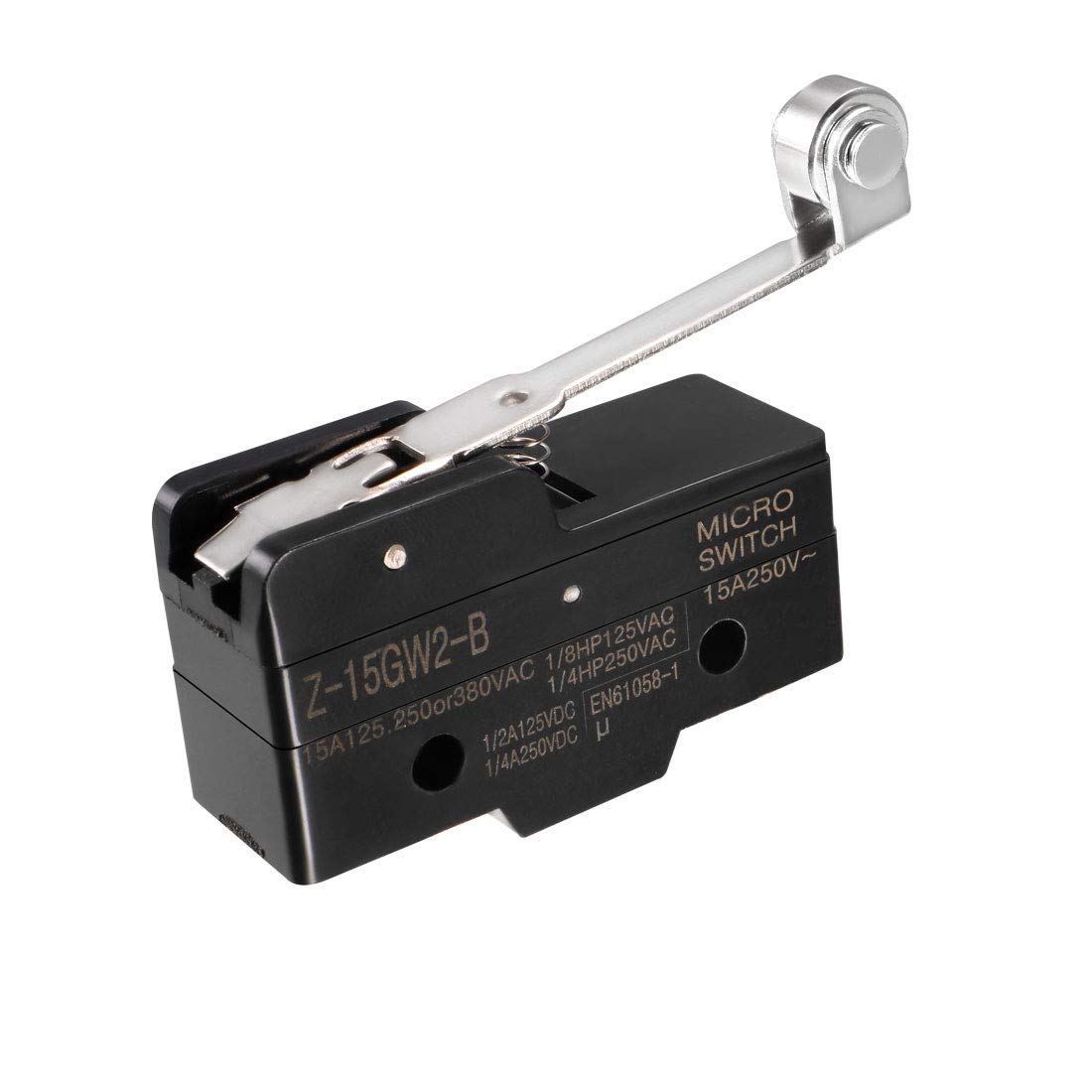 uxcell Z-15GW2-B 1NO + 1NC Long Hinge Roller Lever Micro Action Switch