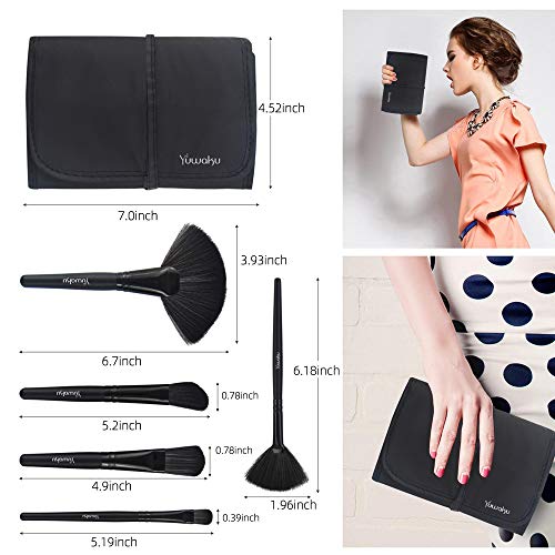 Makeup Brushes 32pcs, Yuwaku Professional Makeup Brush Set, Kabuki Face Eyes Shadow Eyeliner Foundation Blush Lip Powder Liquid Cream Blending Brushes (BLACK)