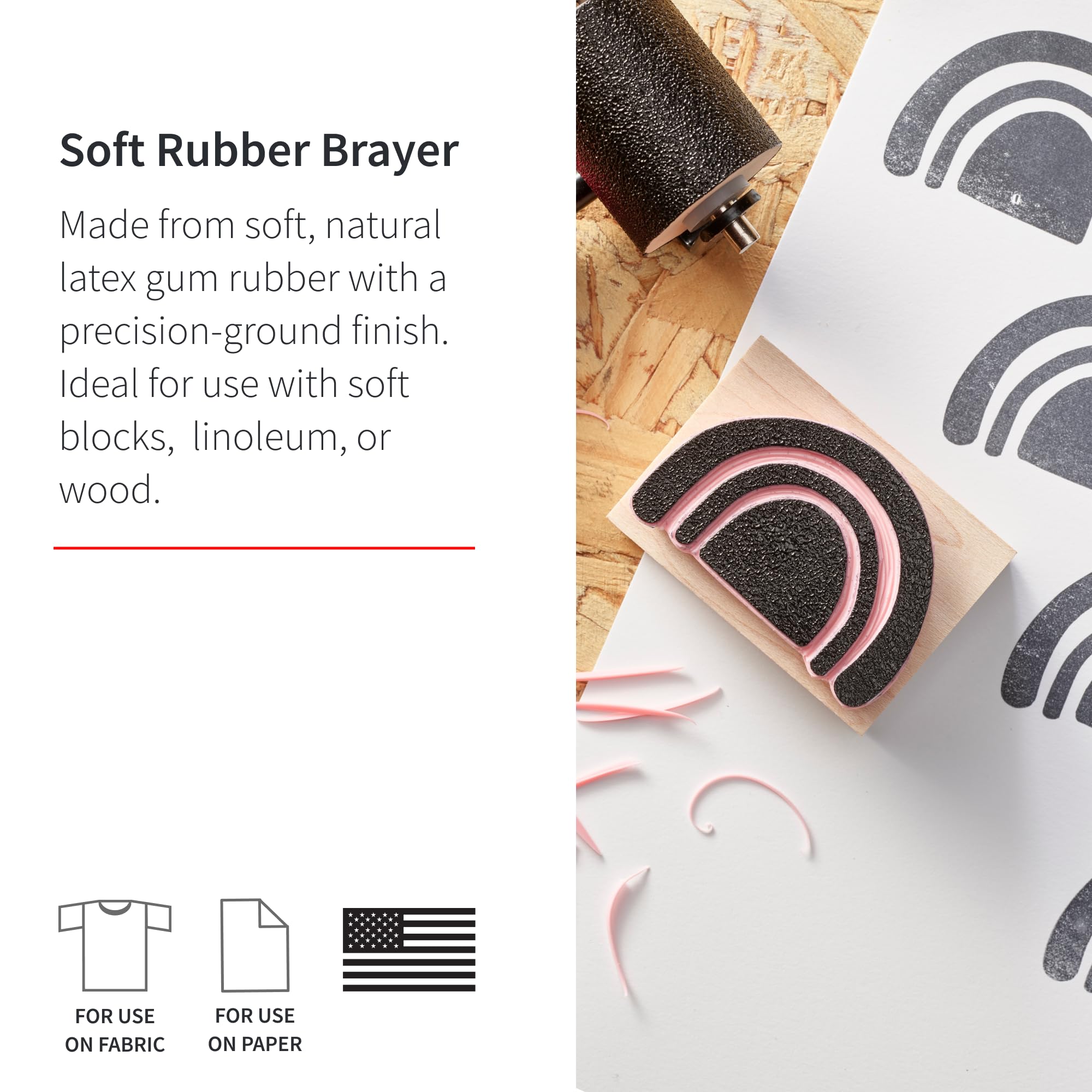 Speedball Deluxe Soft Rubber Brayer, 4-Inch