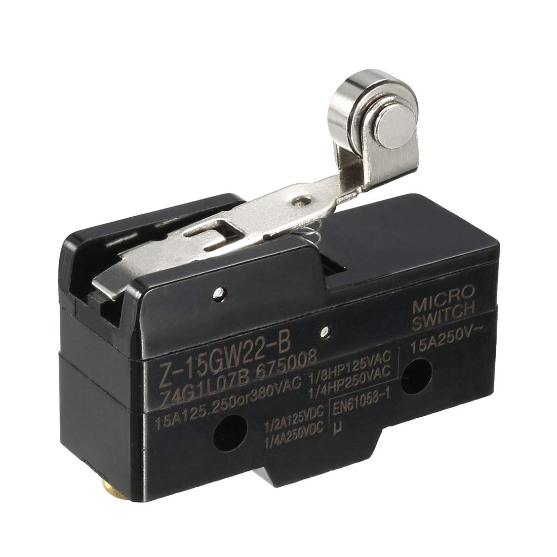 uxcell Z-15GW22-B 1NO + 1NC Hinge Roller Lever Micro Action Switch