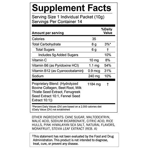 Munchkin® Milkmakers® Lactation Drink Mix Supplement with B Vitamins/Collagen/Fenugreek & Milk Thistle for Breastfeeding Moms, Berry Lemonade, 14 Count