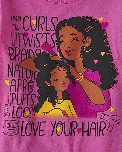 The Children's Place Girls Assorted Everyday Long Sleeve Graphic T-Shirts Love Your Hair Medium