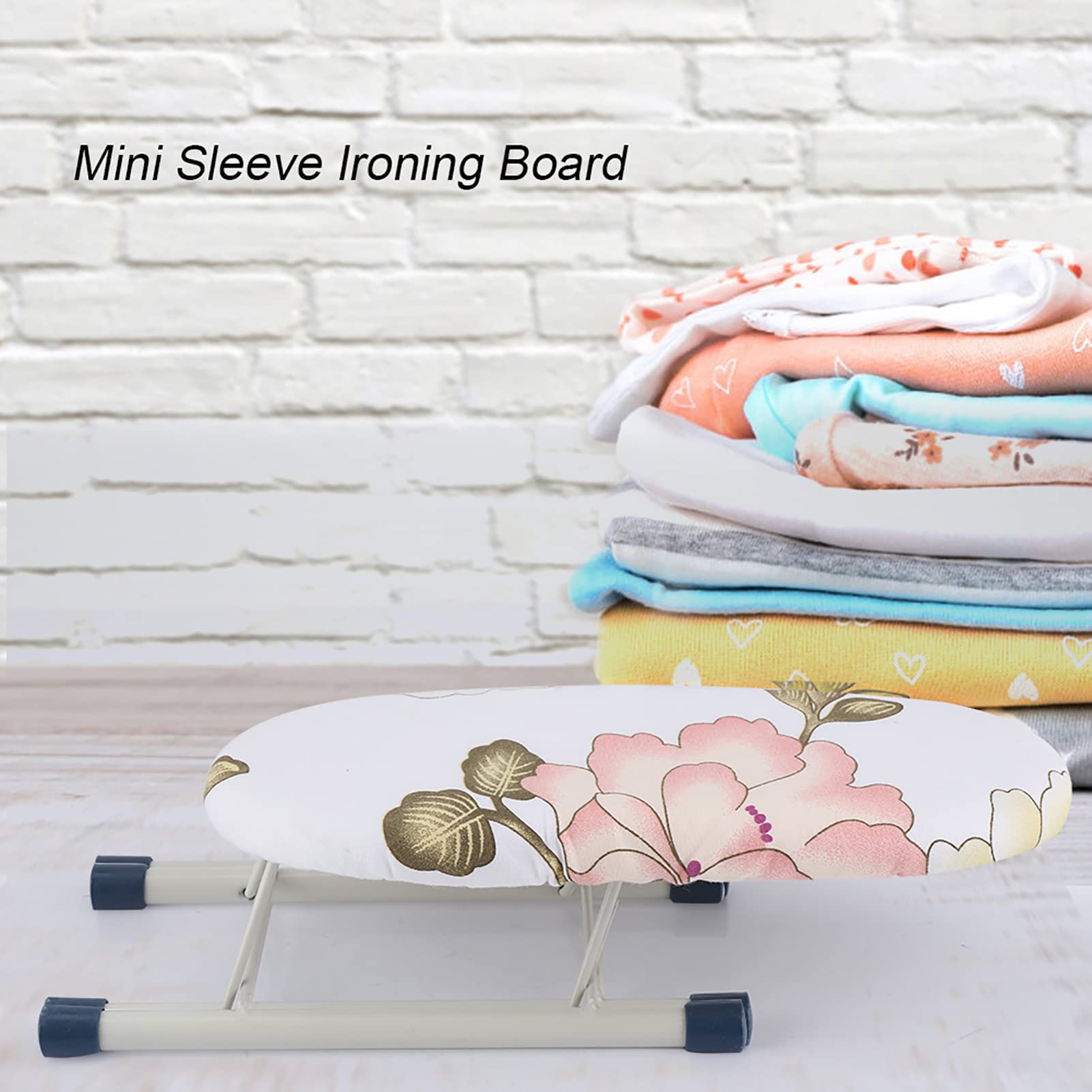 Ironing Board, Cotton Cloth Foldable Iron Board Ironing Boards Cuffs Collars Handling Table Space Saving Ironing Board for Small Spaces, Laundry Rooms Or Dorms (Peony)