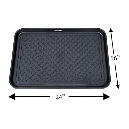 GREAT WORKING TOOLS Boot Trays for Entryway, Set of 2 Heavy Duty Shoe Trays All Season Muddy Mats Wet Shoe Tray Snow Boot Tray - Black, 23.75" x 15.5" x 1.25"