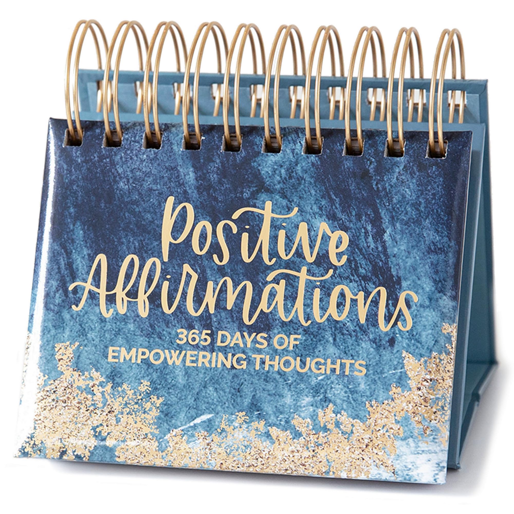 bloom daily planners Undated Perpetual Desk Easel / Inspirational Standing Flip Calendar - Page a Day - (5.25" x 5.5") - Positive Daily Affirmations