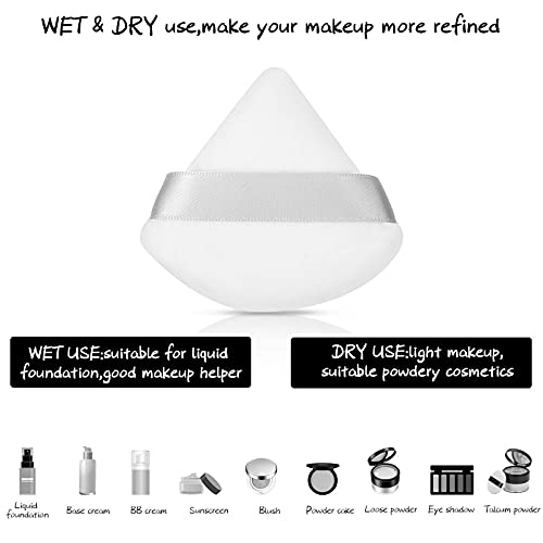 10 Pieces Pure Powder Puff Face Triangle Soft Makeup Powder Puff for Loose Powder Mineral Powder Body Powder Makeup Tool