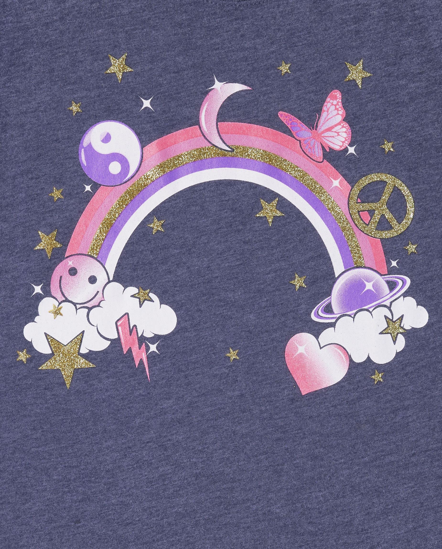 The Children's Place Girls Unicorn Long Sleeve Graphic T-Shirts,Multipacks Rainbow/Music Cat/Unicorn 3-Pack Medium