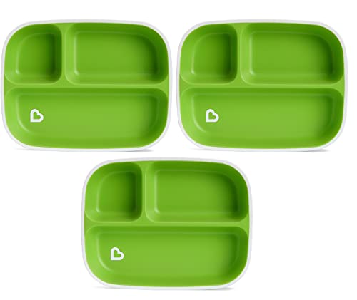 Munchkin Splash Toddler Plates (Divided, Green)