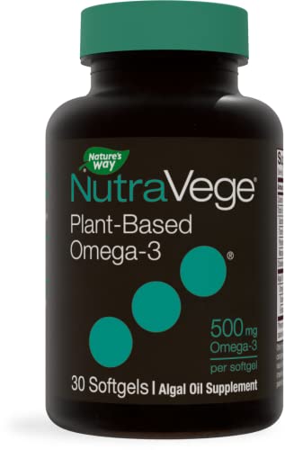 Nature's Way NutraVege Omega-3 Plant Based Supplement- Vegetarian, Vegan- 500 mg, 30 Count