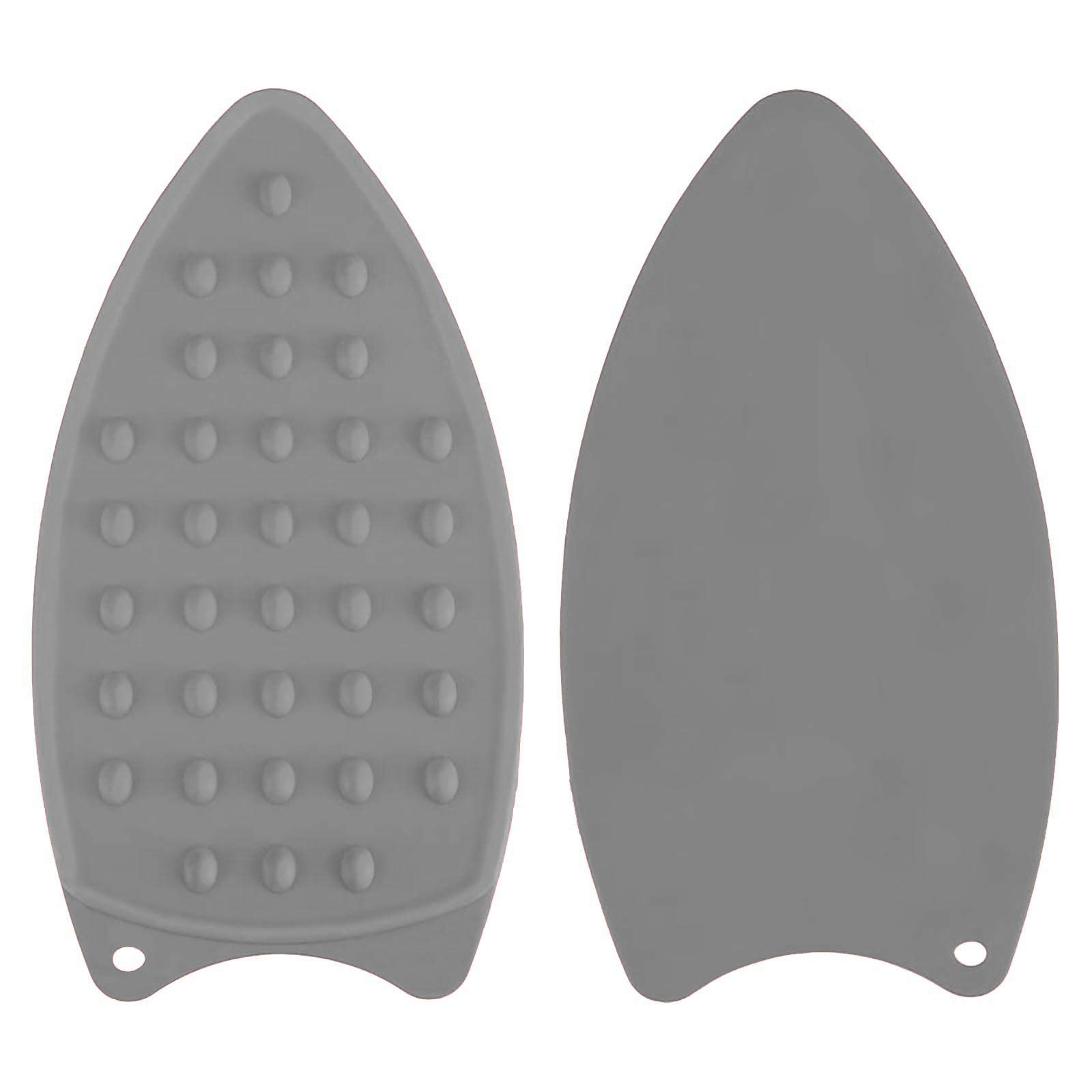 Sygile Pack of 2 5.5 x 10.5 inch Assorted Color Multi-Function Heat Resistant Silicone Mat Rest Pad for Ironing Board Steamer Iron - Gray