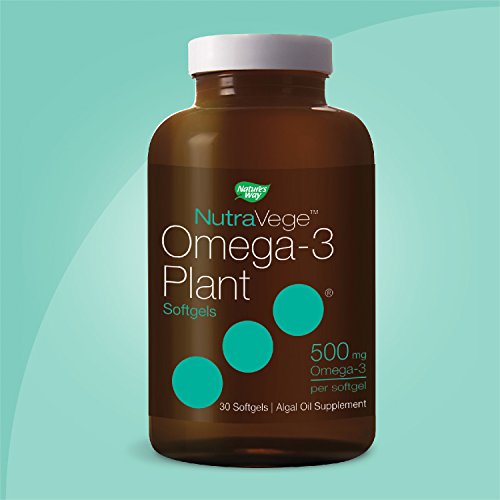 Nature's Way NutraVege Omega-3 Plant Based Supplement- Vegetarian, Vegan- 500 mg, 30 Count