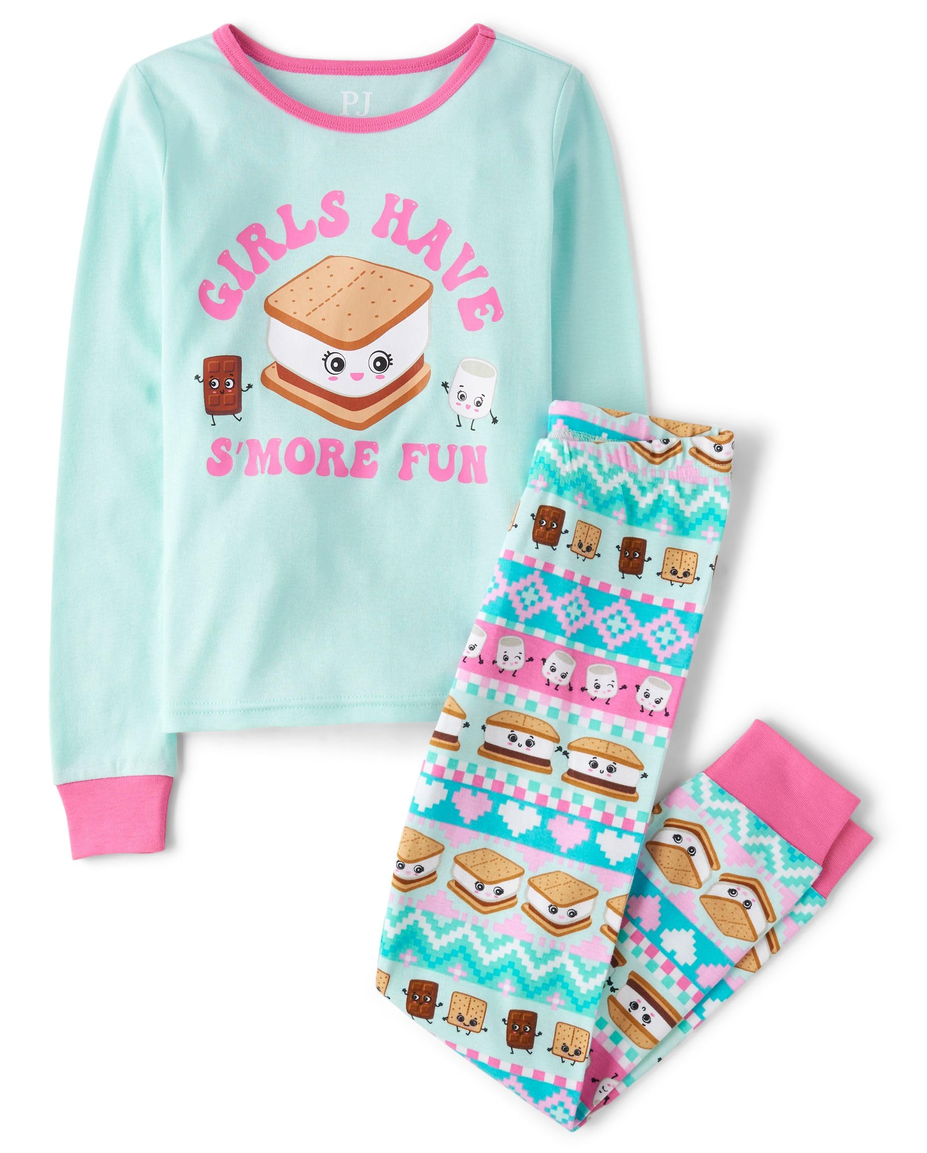 The Children's Place,Long Sleeve Top and Pants Snug Fit 100% Cotton 2 Piece Pajama Set,6X/7