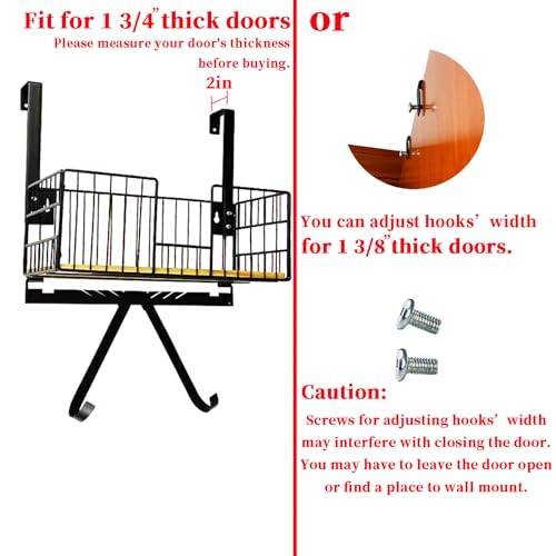 Fabias Over The Door Ironing Board Holder, Especially for 1 3/4" Thick Doors (with Basket)