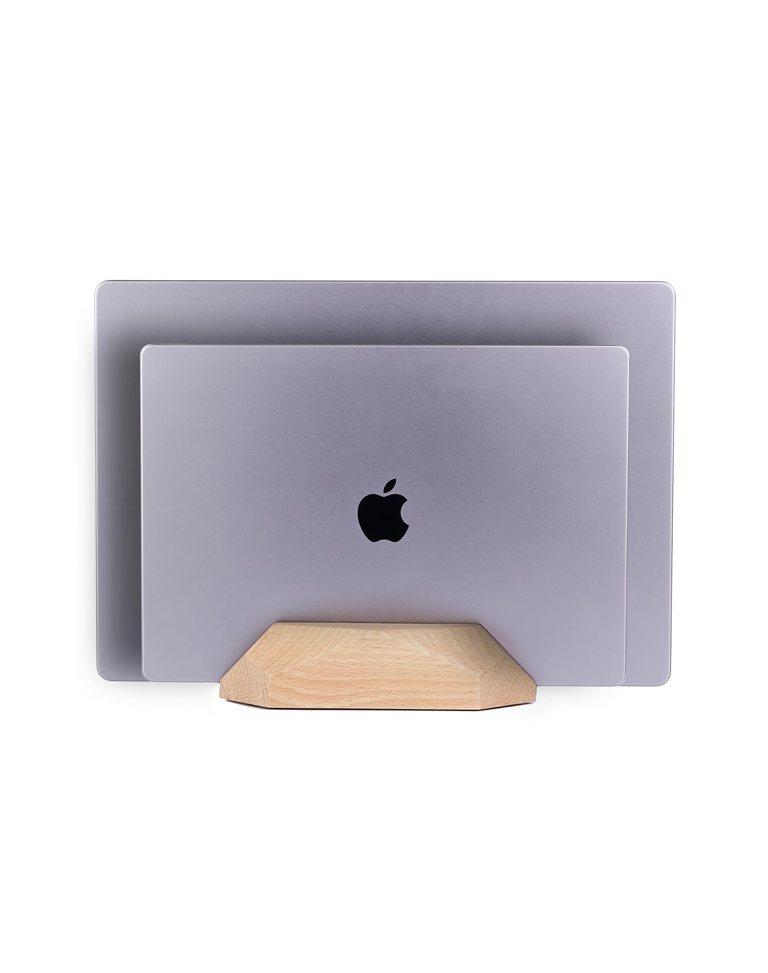 MOYUART Vertical Laptop Stand, MacBook Stand Wood, Vertical Laptop Holder for Desk, Widen Dock Fits All MacBook/Surface pro/Samsung/HP/Dell/Chrome Book(Black Walnut)