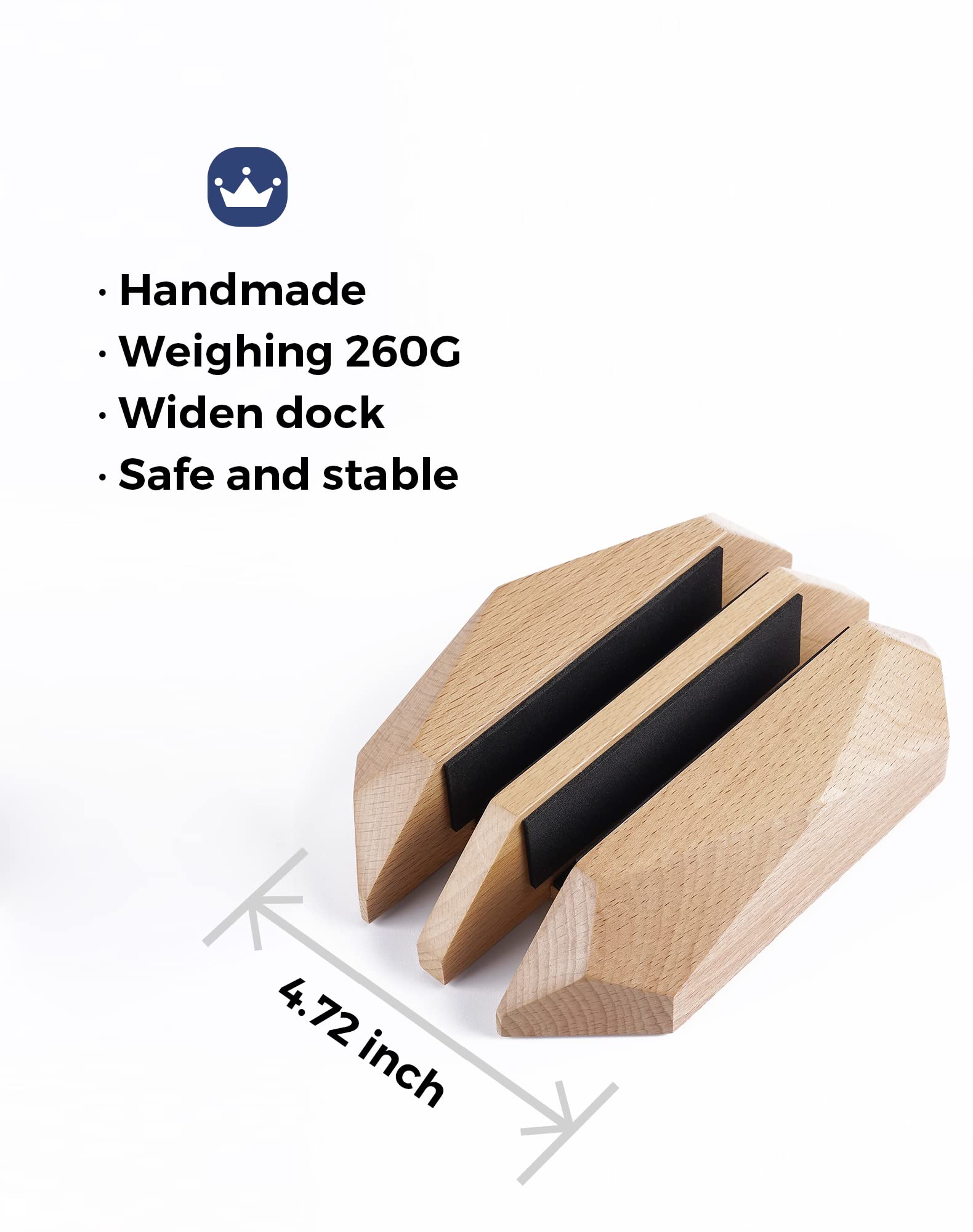 MOYUART Vertical Laptop Stand, MacBook Stand Wood, Vertical Laptop Holder for Desk, Widen Dock Fits All MacBook/Surface pro/Samsung/HP/Dell/Chrome Book(Black Walnut)