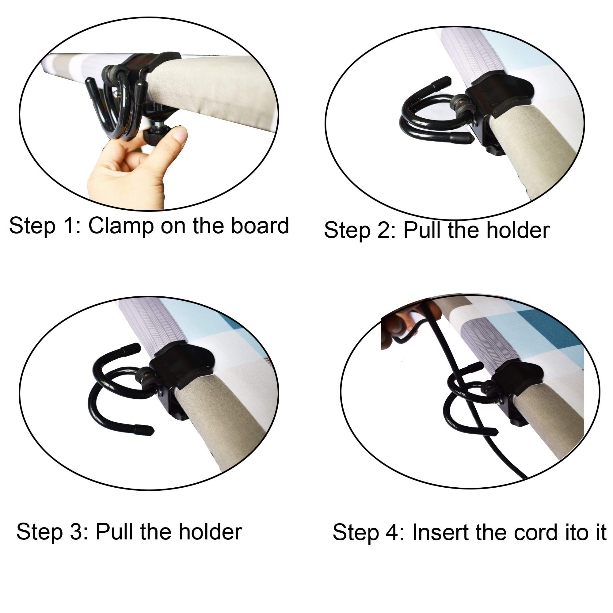YYST Steam Iron Cord Holder Cord Minder with Universal Clip Black