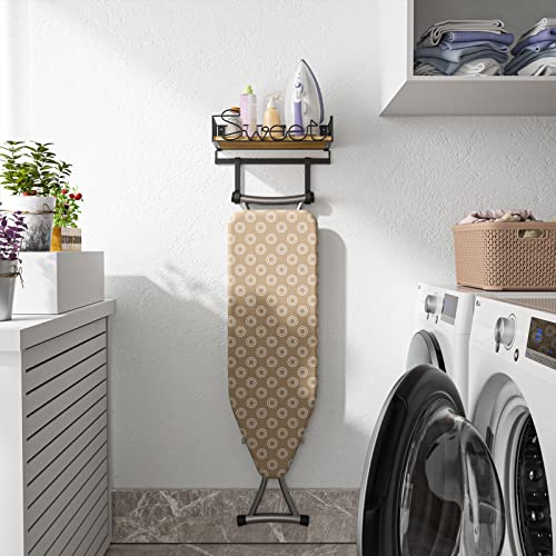 SRIWATANA Ironing Board Hanger Wall Mount, Iron and Ironing Board Holder for Laundry Room Organization and Storage - Carbonized Black