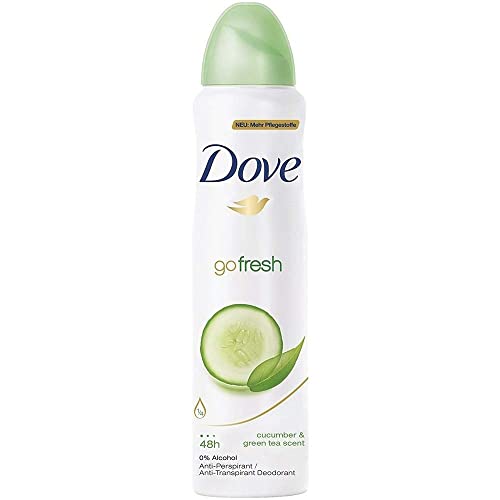 Dove Antiperspirant 48 Hours Body Spray, Go Fresh Cucumber & Green Tea Deodorant, 6 Packs x 150 ML / 5 Fl.Oz (International Version)