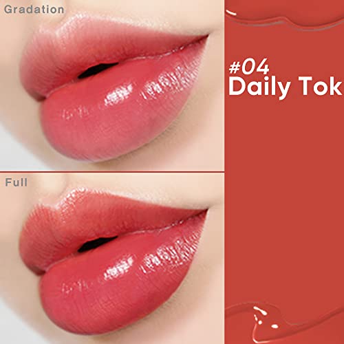 COLORGRAM Thunderbolt Tint Lacquer - True Beauty K-Drama Makeup, Glossy Long Lasting Moisturizing Lip Stain (0.2 fl.oz, 04 Daily Tok)